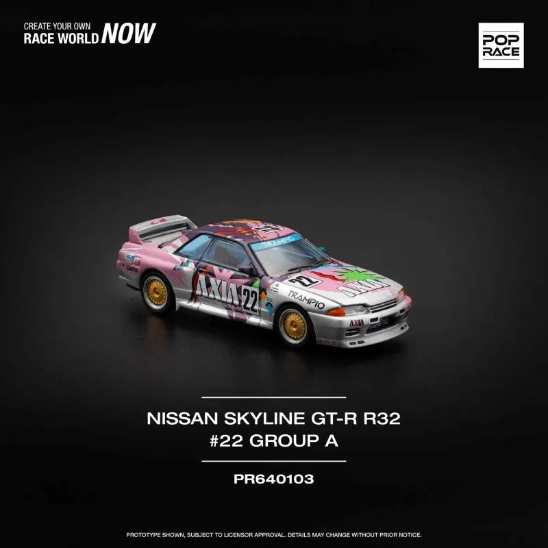 PopRace 1:64 Nissan Skyline GTR R32 #22 Axia Group A LIVERY – DSD TOYS